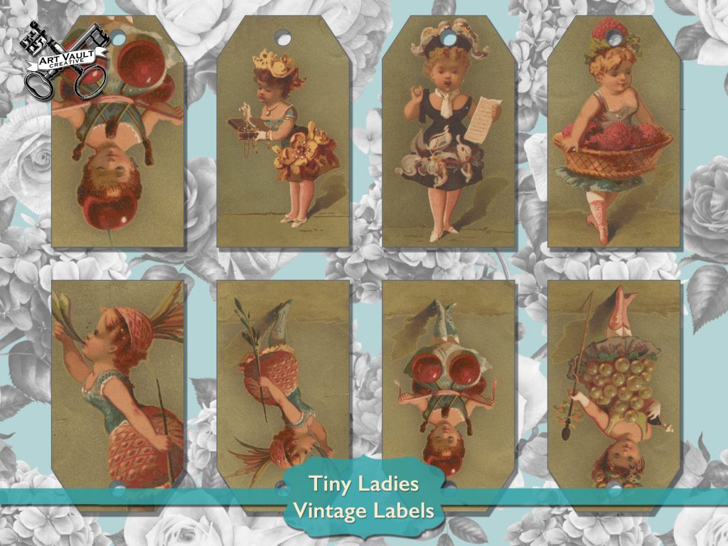 Tiny Lady Labels Tags - Art Vault Creative