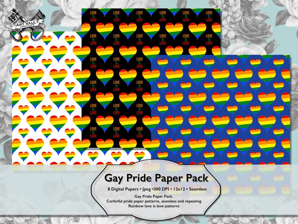 Gay Pride Printable Seamless Paper - Art Vault Creative